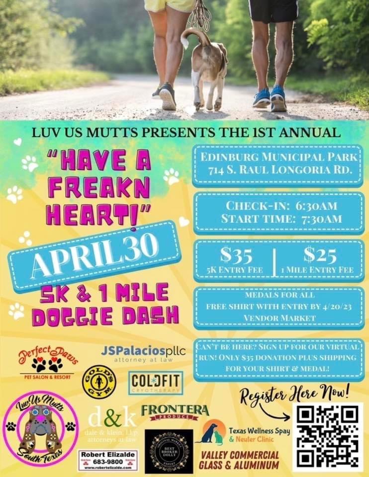 Greater State Bank runs in the 1st Annual “Luv Us Mutts” South Texas 5K